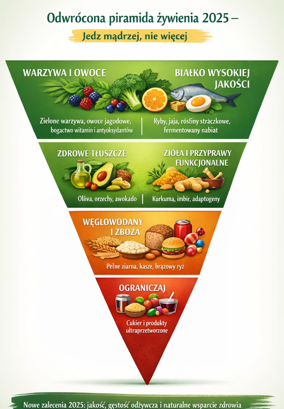 Odwrócona piramida żywienia 2025 – nowe zalecenia dietetyczne - Natura ...